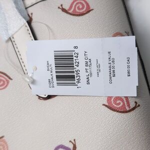 Coach | Bags | Coach Cv269 Small City Tote With Snail Print Silverchalk ...